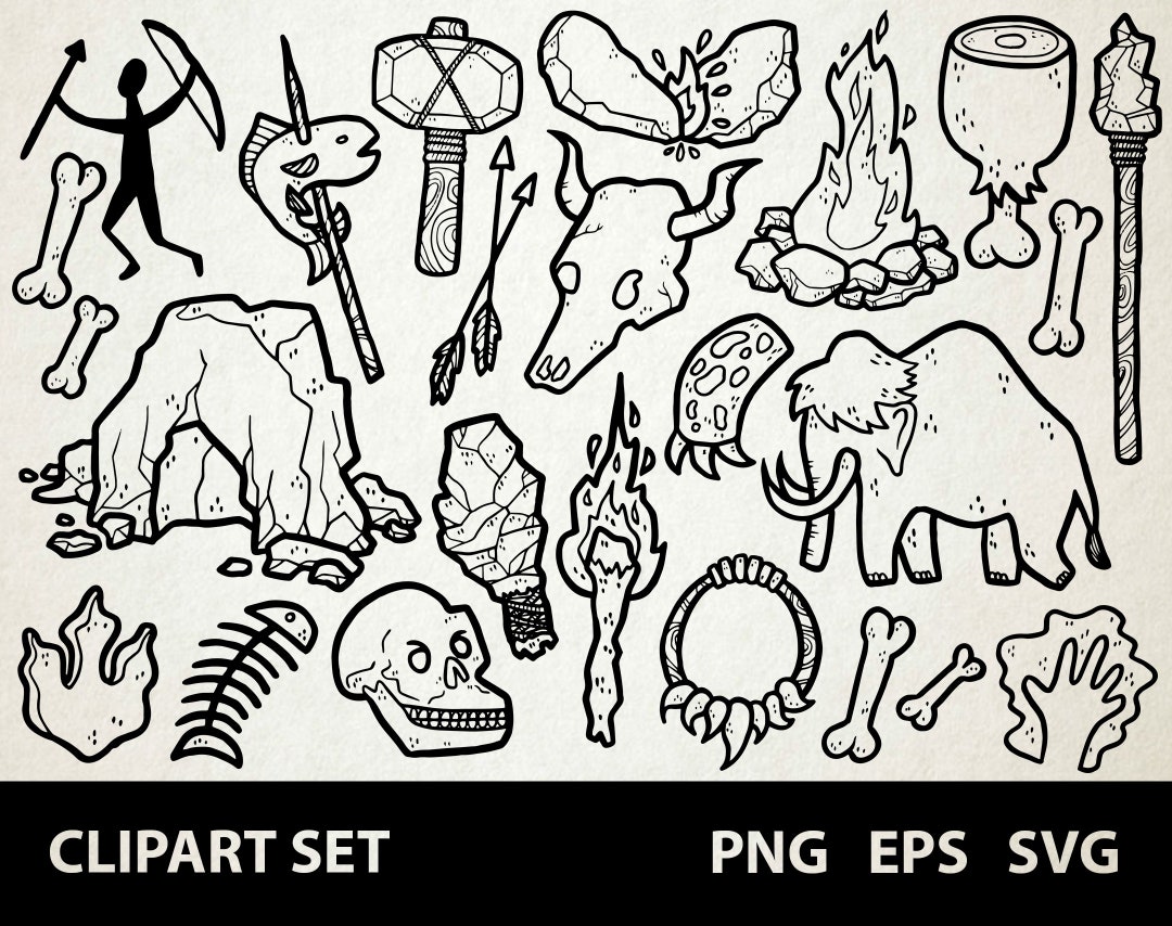 Stone Age / Digital Clip Art Graphics / SVG, PNG, EPS / Prehistory ...