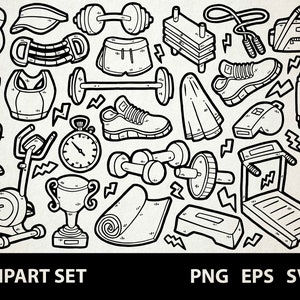 Fitness / Digital Clip Art Graphics / SVG, PNG, EPS / Workout, Training ...