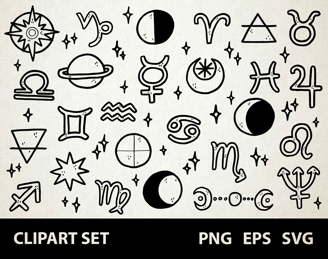 Astrology / Digital Clip Art Graphics / SVG, PNG, EPS / Zodiac ...