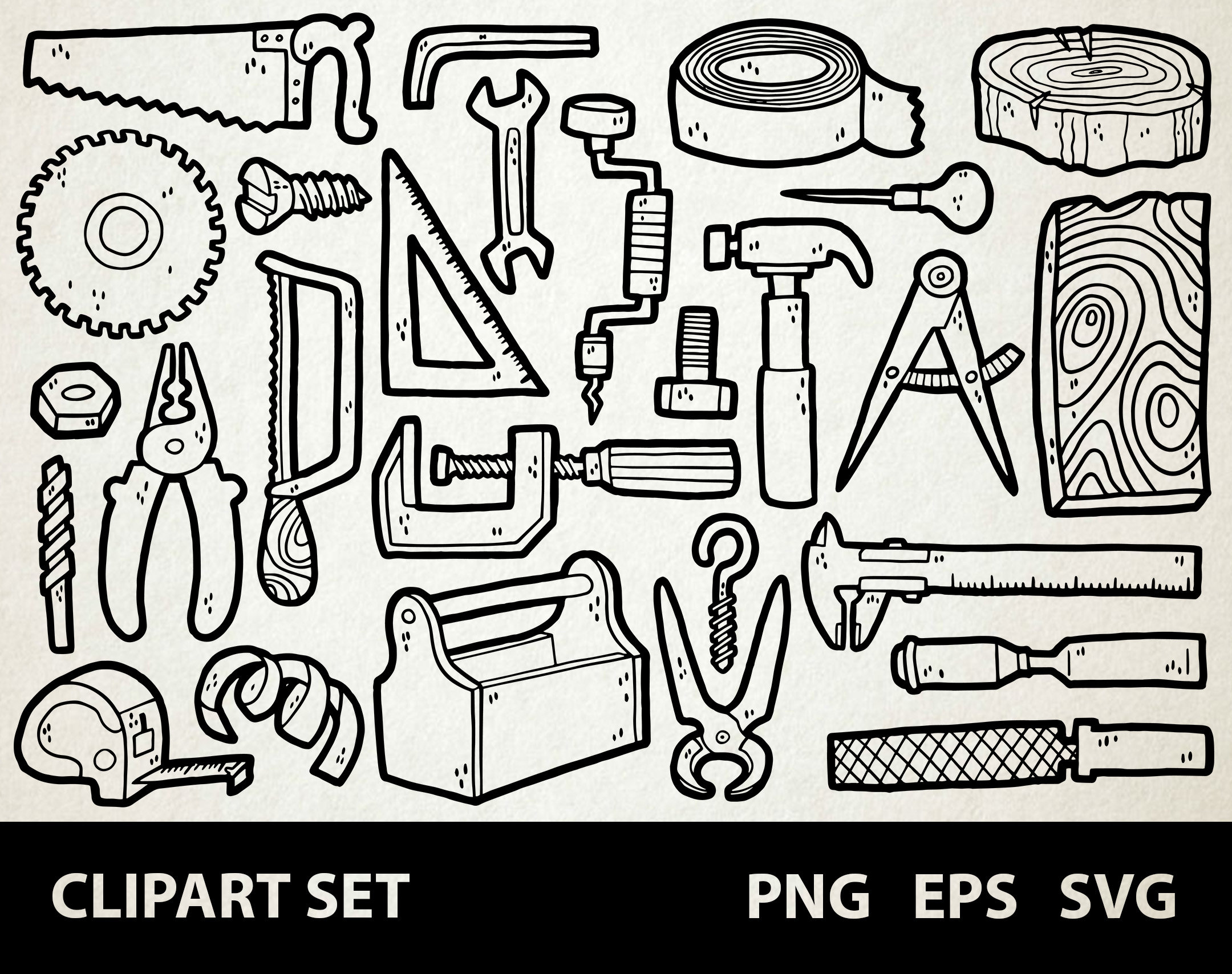 Carpenter / Digital Clip Art Graphics / SVG, PNG, EPS / Wood, Tools ...