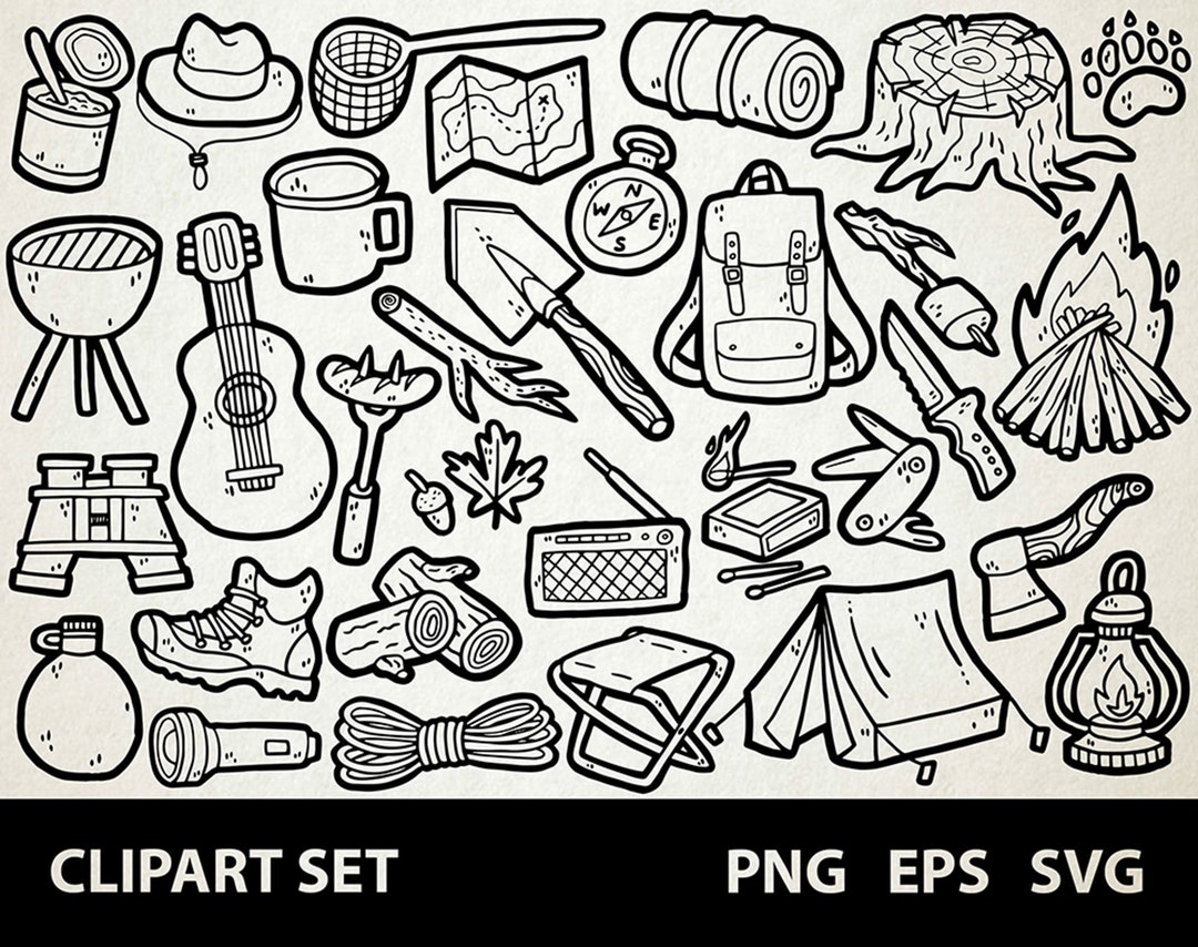 Camping / Digital Clip Art Graphics / SVG, PNG, EPS / Nature, Tent ...