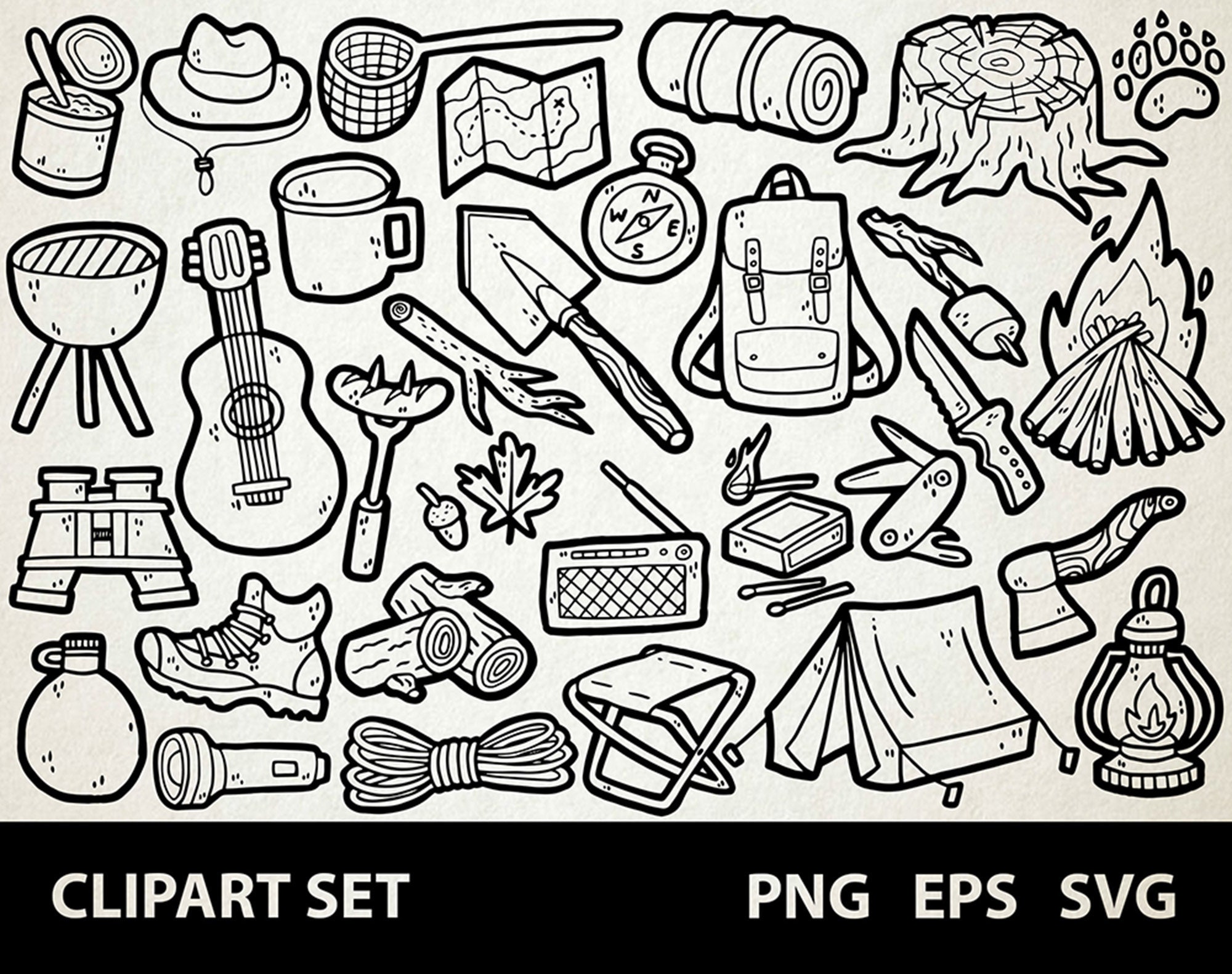 Camping / Digital Clip Art Graphics / SVG, PNG, EPS / Nature, Tent ...