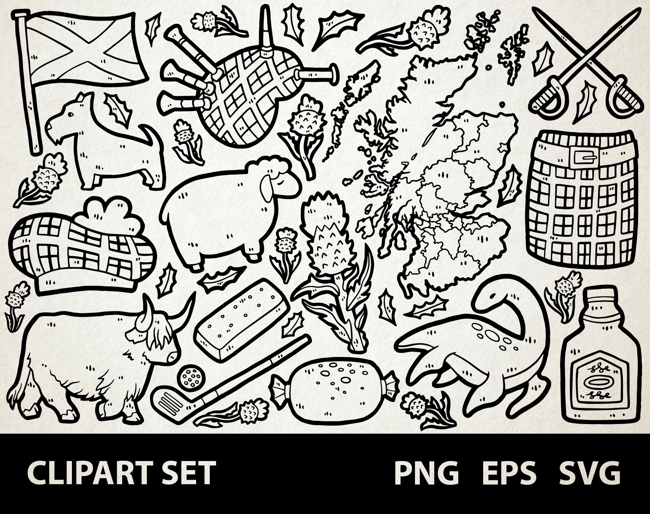 Scotland / Digital Clip Art Graphics/ SVG, PNG, EPS / Highlands ...