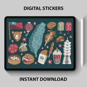 Taiwan Digital Stickers – Taipei, Night Markets, Bubble Tea, Jiufen ...