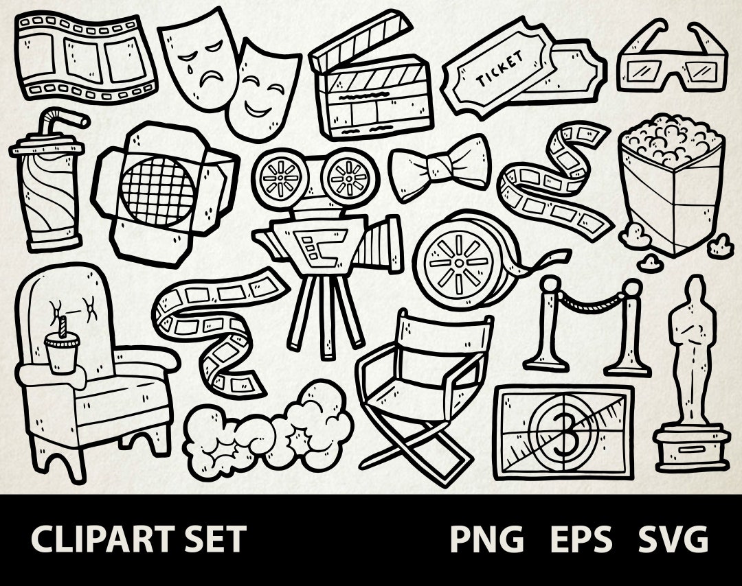 Cinema / Digital Clip Art Graphics / SVG, PNG, EPS / Movie Theater ...