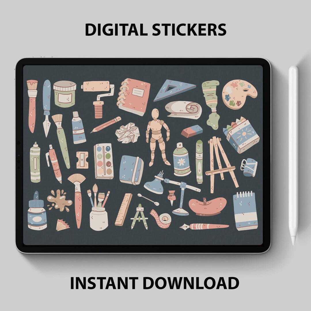 Art & Craft Digital Stickers - Painting, Sketching, Brushes, Arts and ...