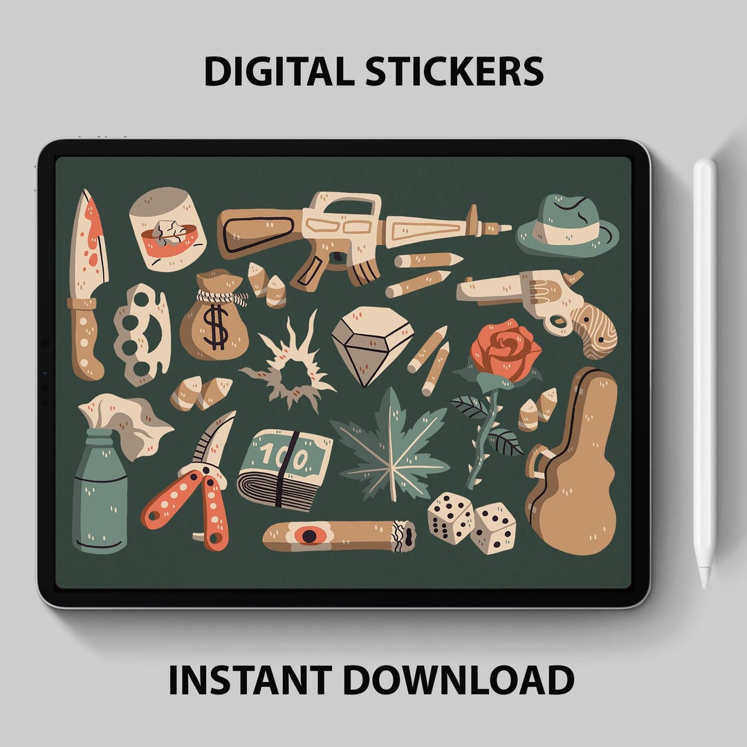 Mafia Digital Stickers – Crime Boss & Gangster Vibes – PNG Graphics for ...