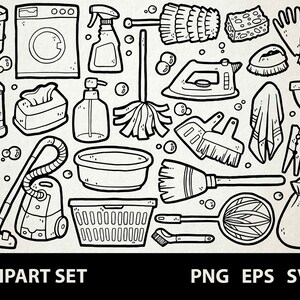 Cleaning / Digital Clip Art Graphics / SVG, PNG, EPS / Chores, Tidy ...