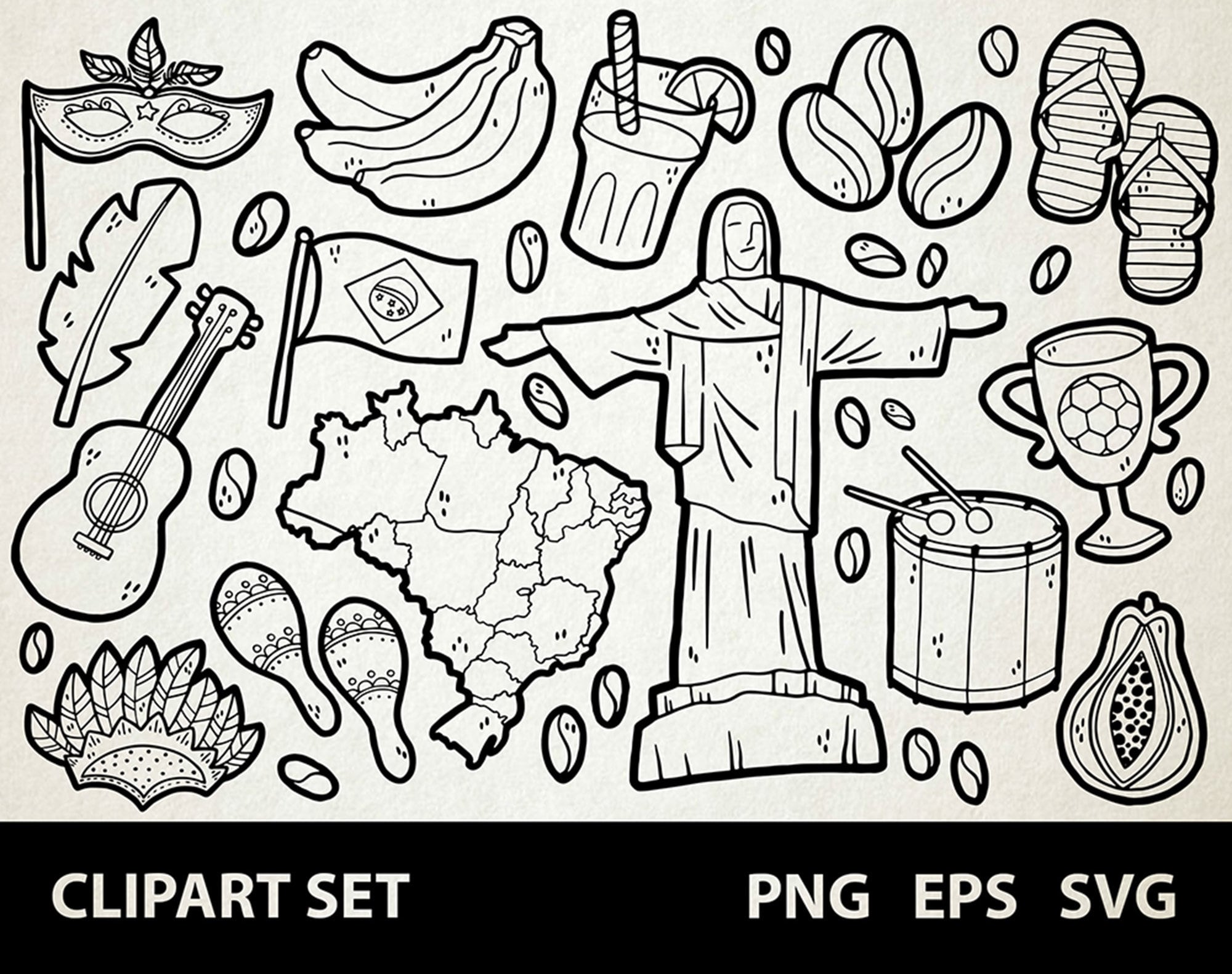 Brazil / Digital Clip Art Graphics / SVG, PNG, EPS / South America, Rio ...
