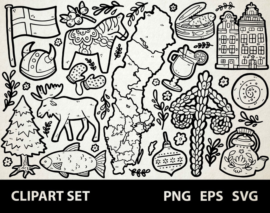 Sweden / Digital Clip Art Graphics / SVG, PNG, EPS / Stockholm Malmö ...