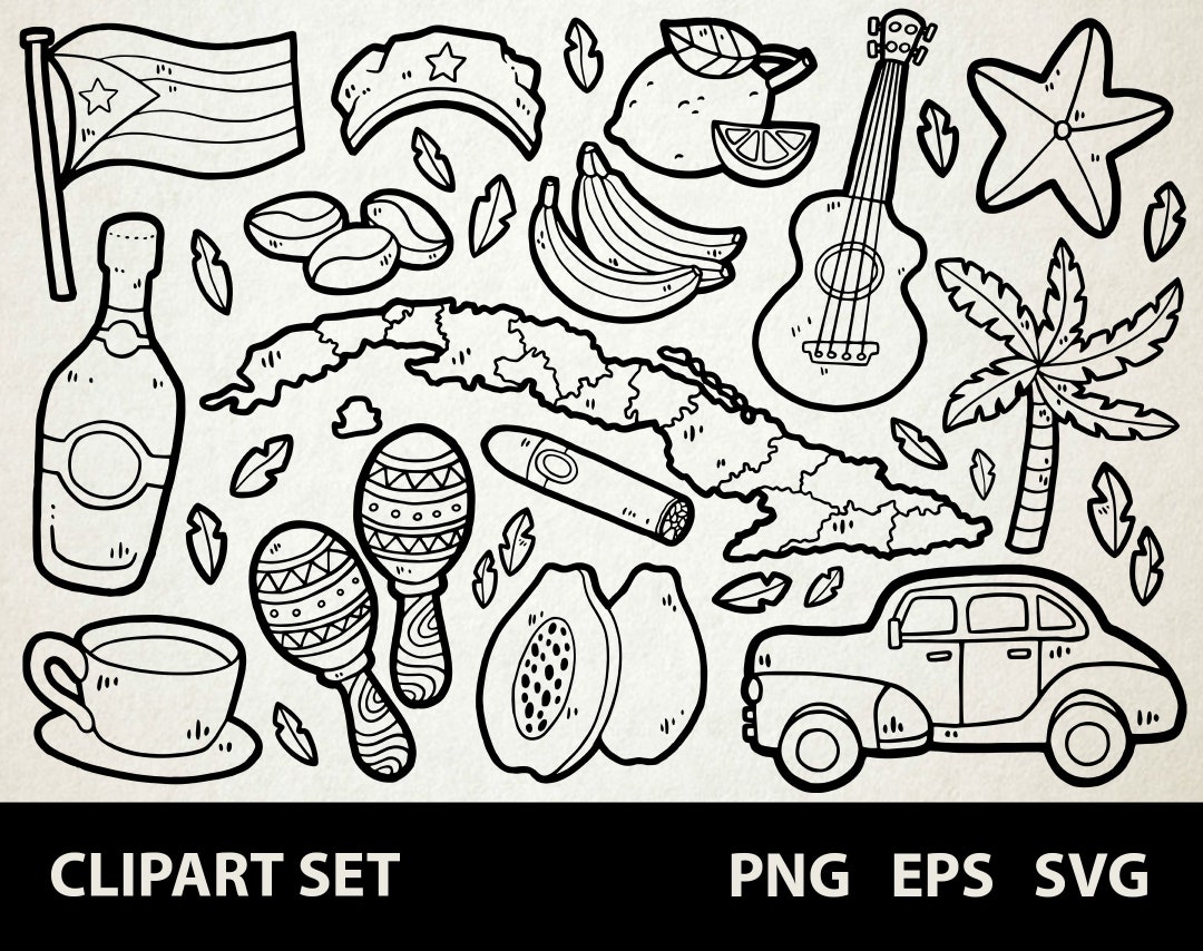 Cuba / Digital Clip Art Graphics / SVG, PNG, EPS / Havana, Caribbean ...