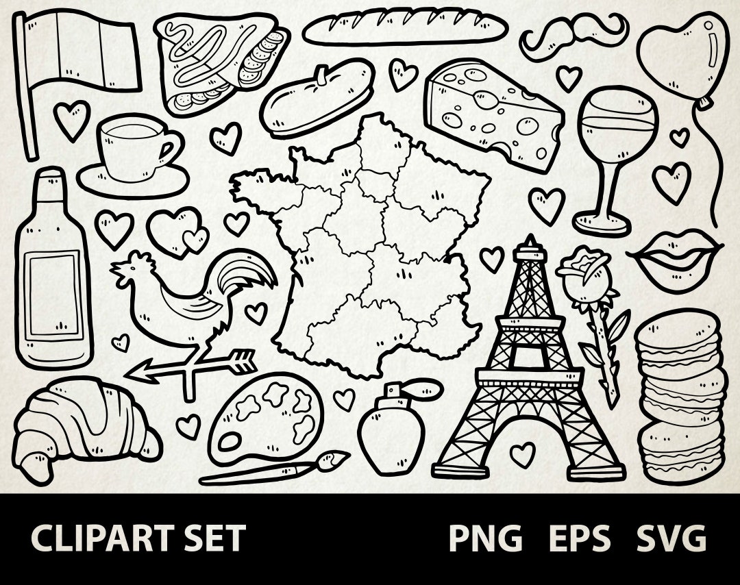 France / Digital Clip Art Graphics / SVG, PNG, EPS / Paris, Europe ...