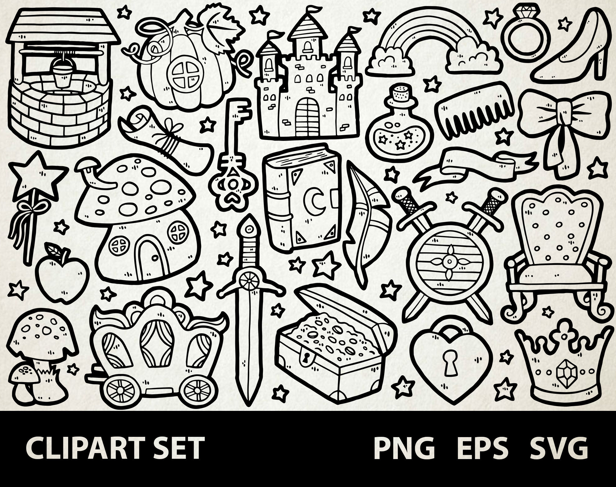 Fairy Tale / Digital Clip Art Graphics / SVG, PNG, EPS / Fantasy, Magic ...