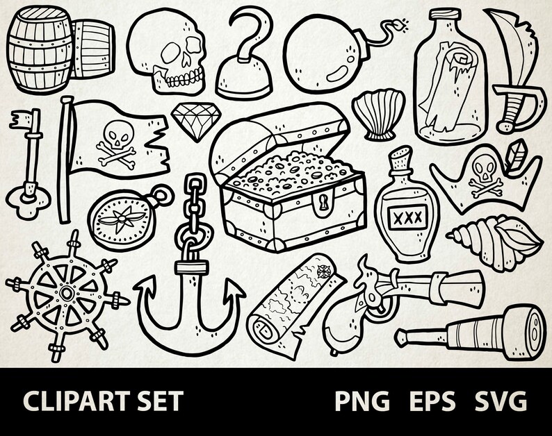 Pirates / Digital Clip Art Graphics / SVG, PNG, EPS / Buccaneer, Sea ...