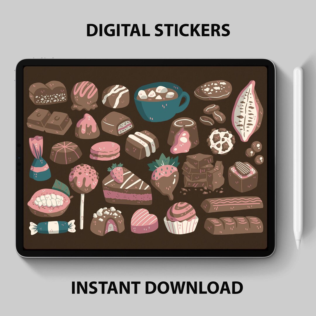 Chocolate Digital Stickers – Cute Candy & Sweets Clipart for Goodnotes ...