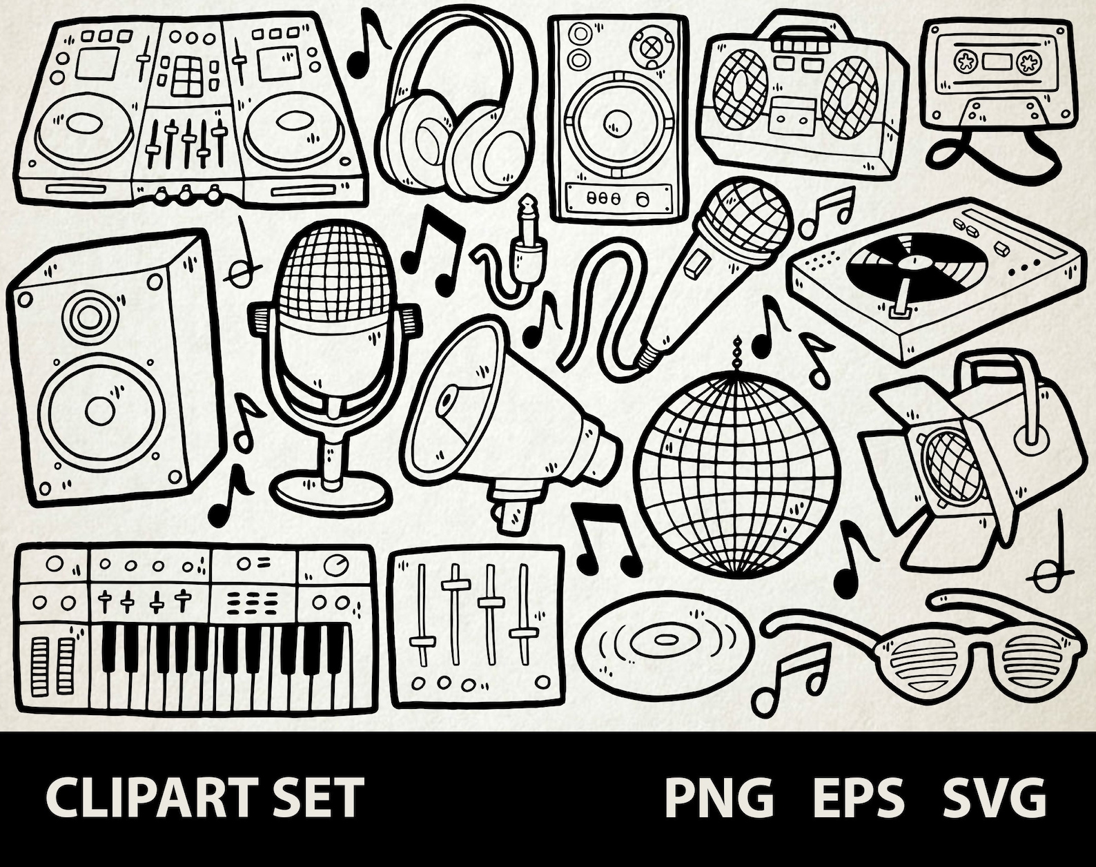 DJ / Digital Clip Art Graphics / SVG, PNG, Eps / Club, Party, Nightlife ...