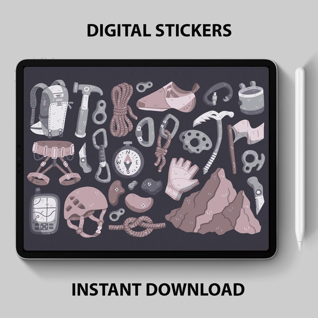 Climbing Digital Stickers – Rock Climbing, Bouldering & Hiking Clipart ...