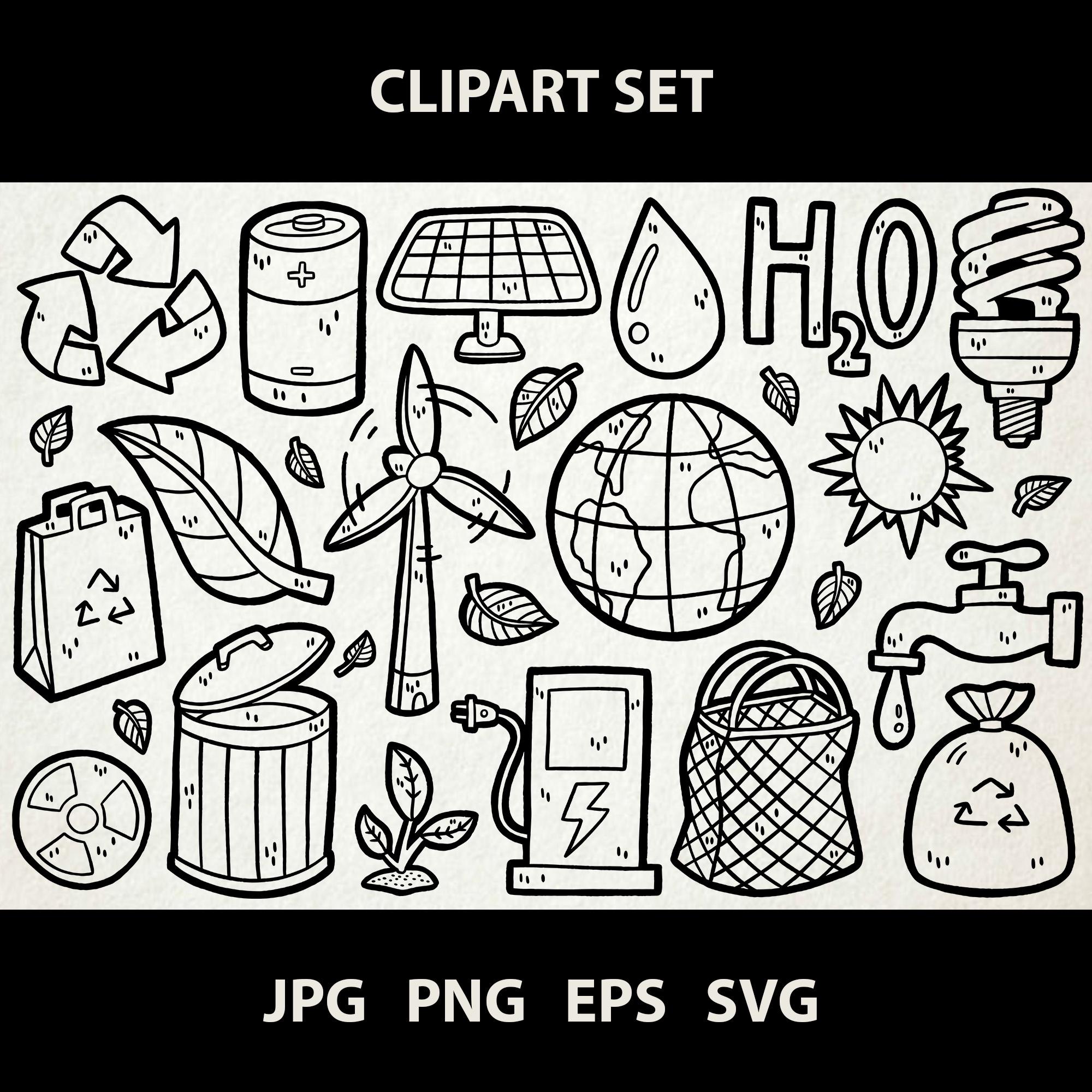Ecology & Environment Clipart | Jpg, Png, Eps, Svg | Digital Line Art ...