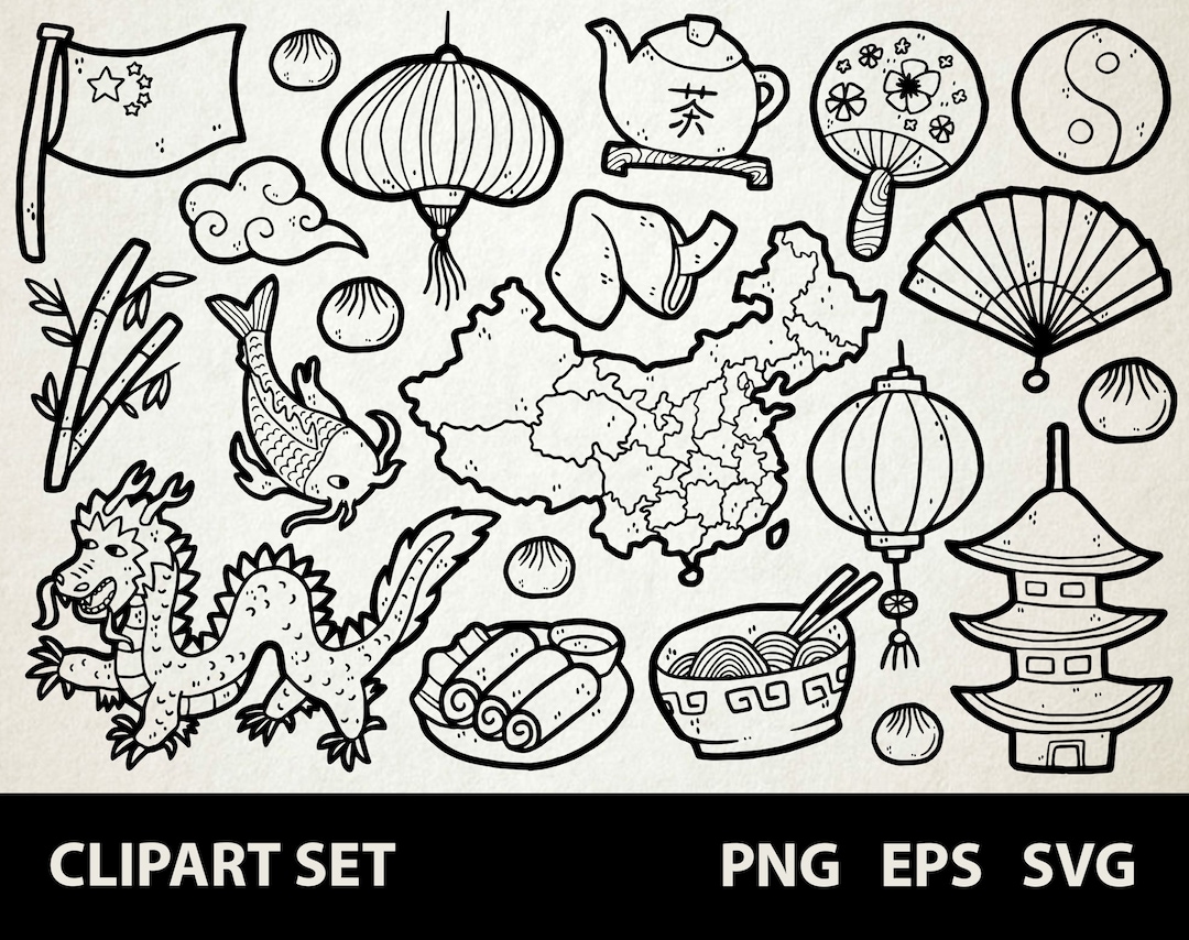 China / Digital Clip Art Graphics / SVG, PNG, EPS / Asia, Traditional ...