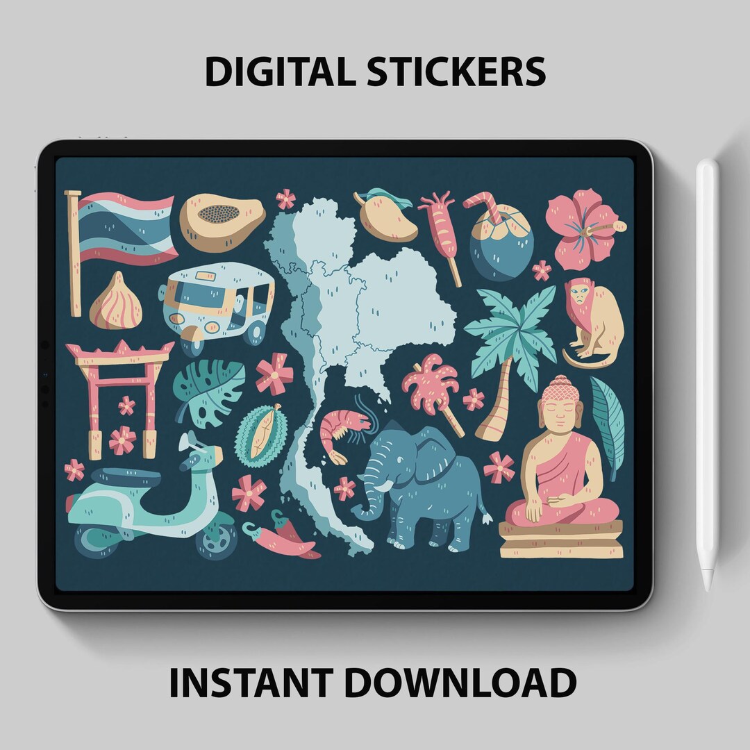 Thailand Digital Stickers – Bangkok, Phuket, Songkran, Tuk-tuk, Temples ...