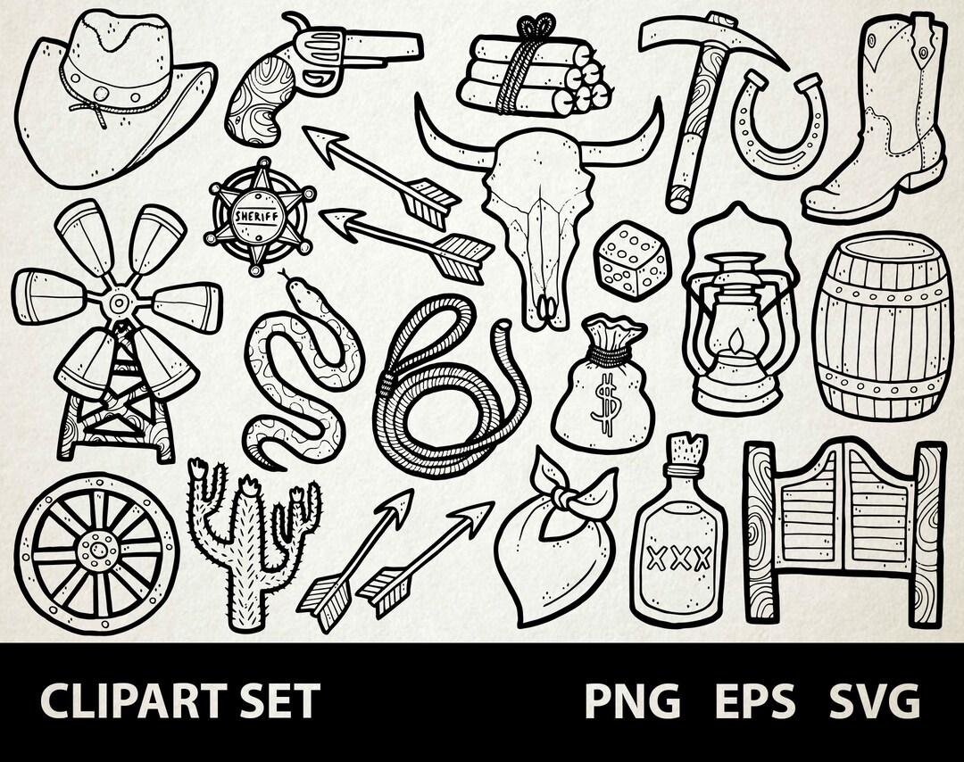 Wildwest / Digital Clip Art Graphics / SVG, PNG, EPS / Wild West ...