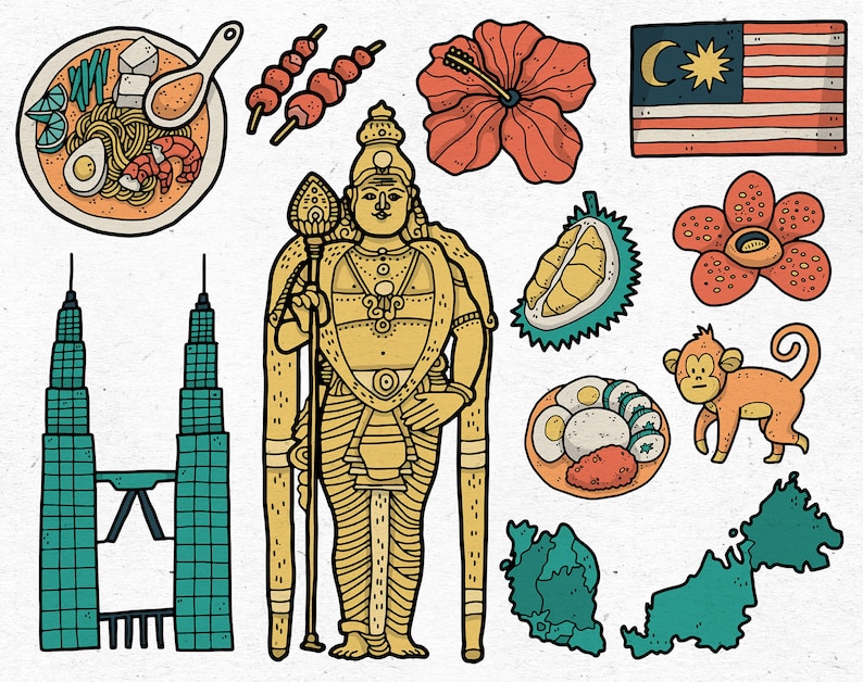 Malaysia / Digital Clip Art Graphics / SVG, PNG, EPS / Kuala Lumpur ...
