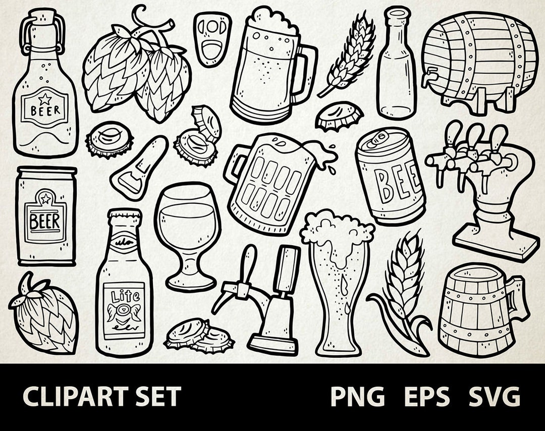 Beer / Digital Clip Art Graphics / SVG, PNG, EPS / Alcohol, Glass ...