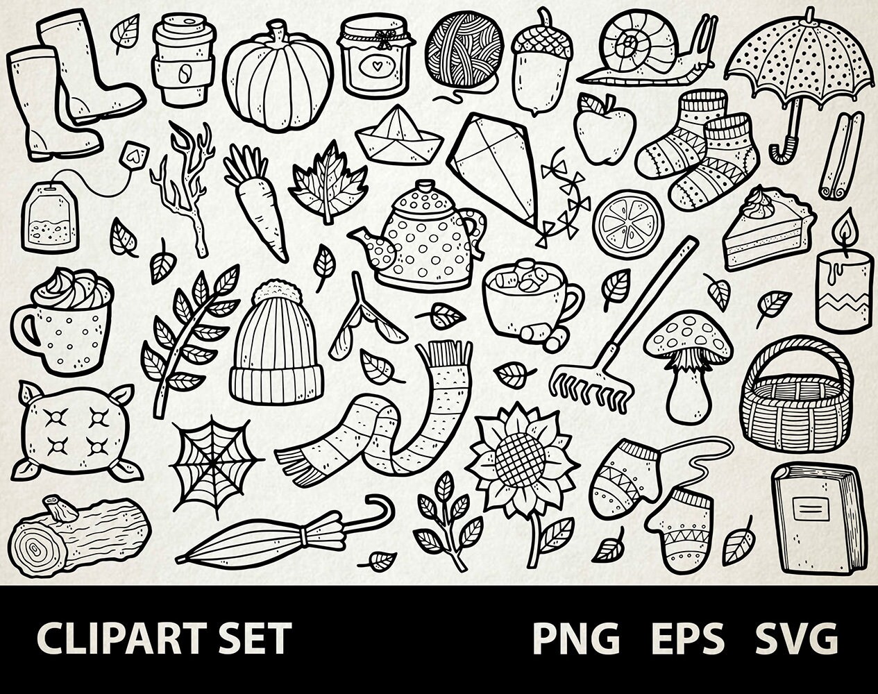 Autumn / Digital Clip Art Graphics / SVG, PNG, EPS / Fall, Pumpkin ...