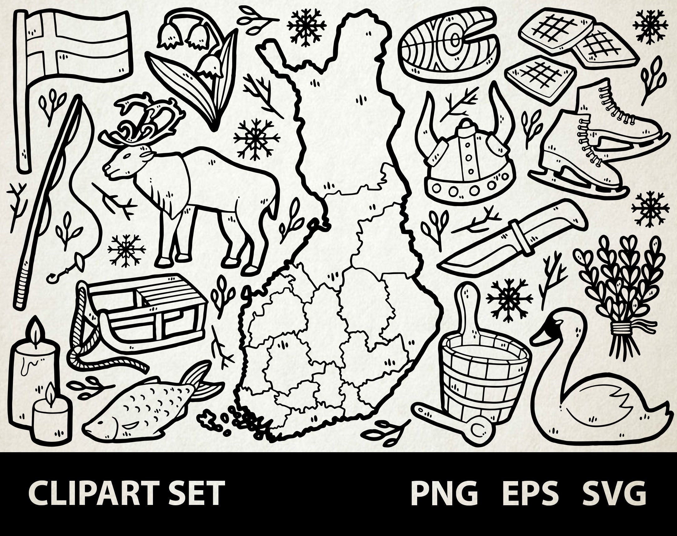 Finland / Digital Clip Art Graphics / SVG, PNG, EPS / Scandinavia ...