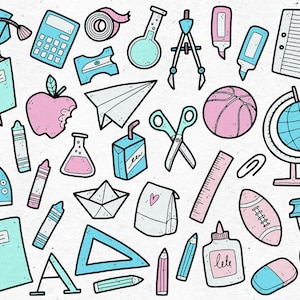 Bundle of 37 Back to School Doodles / Digital Clip Art Graphics / SVG ...