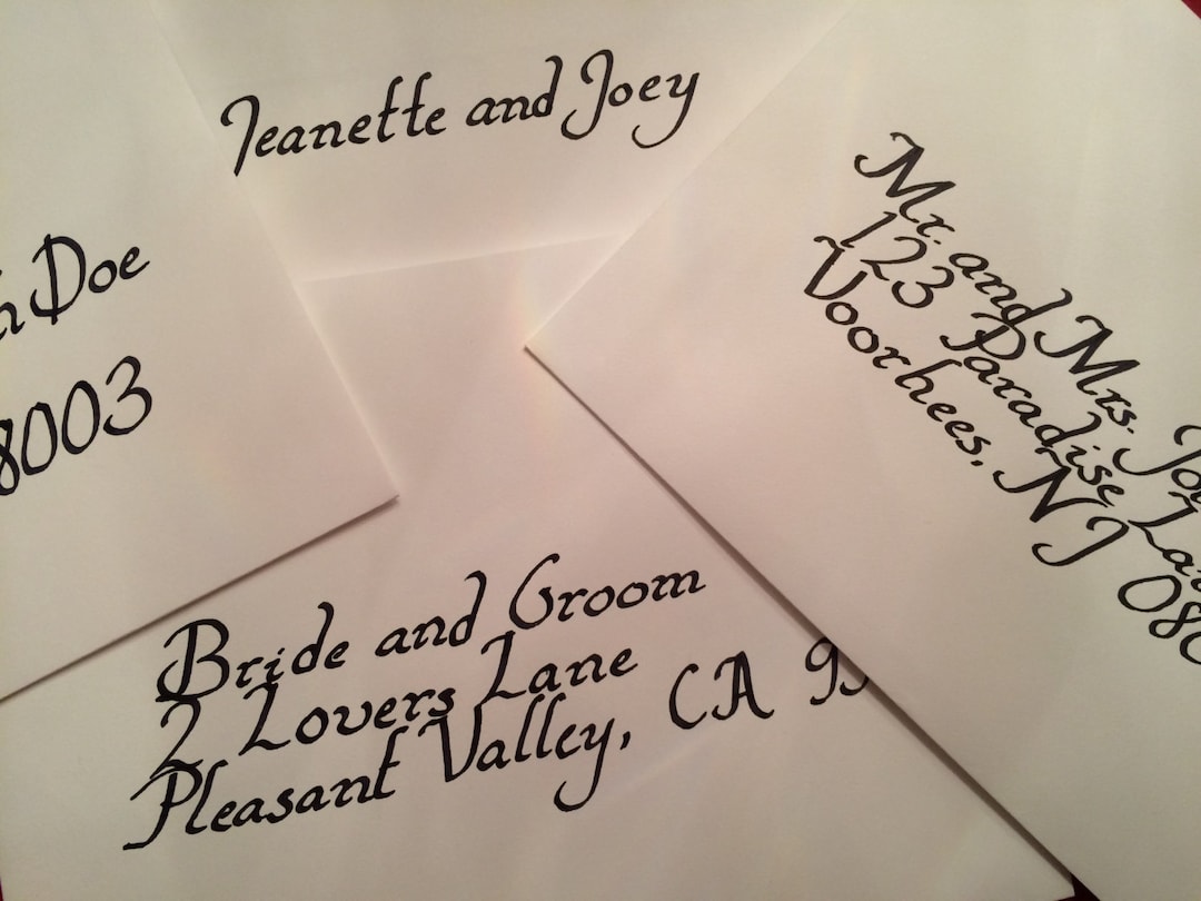 Hand-lettered Calligraphy - Wedding Calligraphy - Envelope Addressing ...