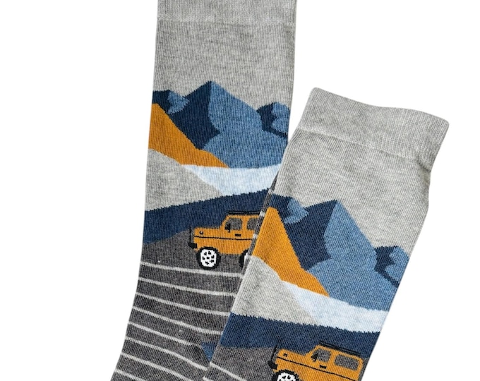 Men's Socks With Jeep and Mountains Design, Bnwt, Gift, Birthday ...