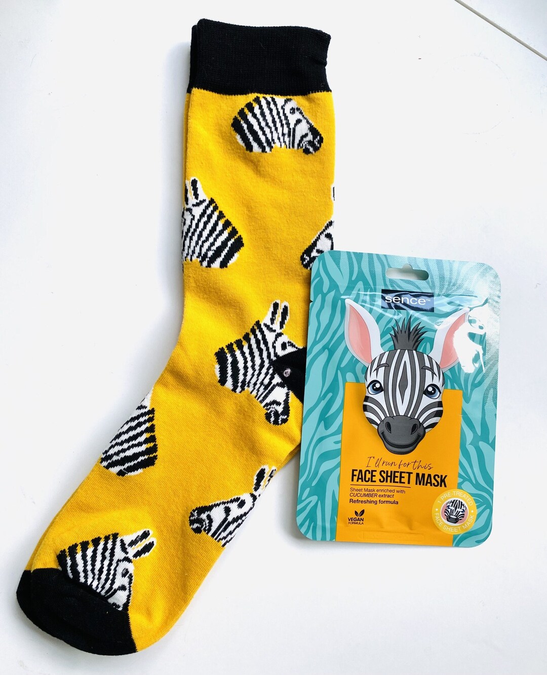 Ladies Zebra Socks and Face Sheet Mask, Gift, Stocking Fillter ...