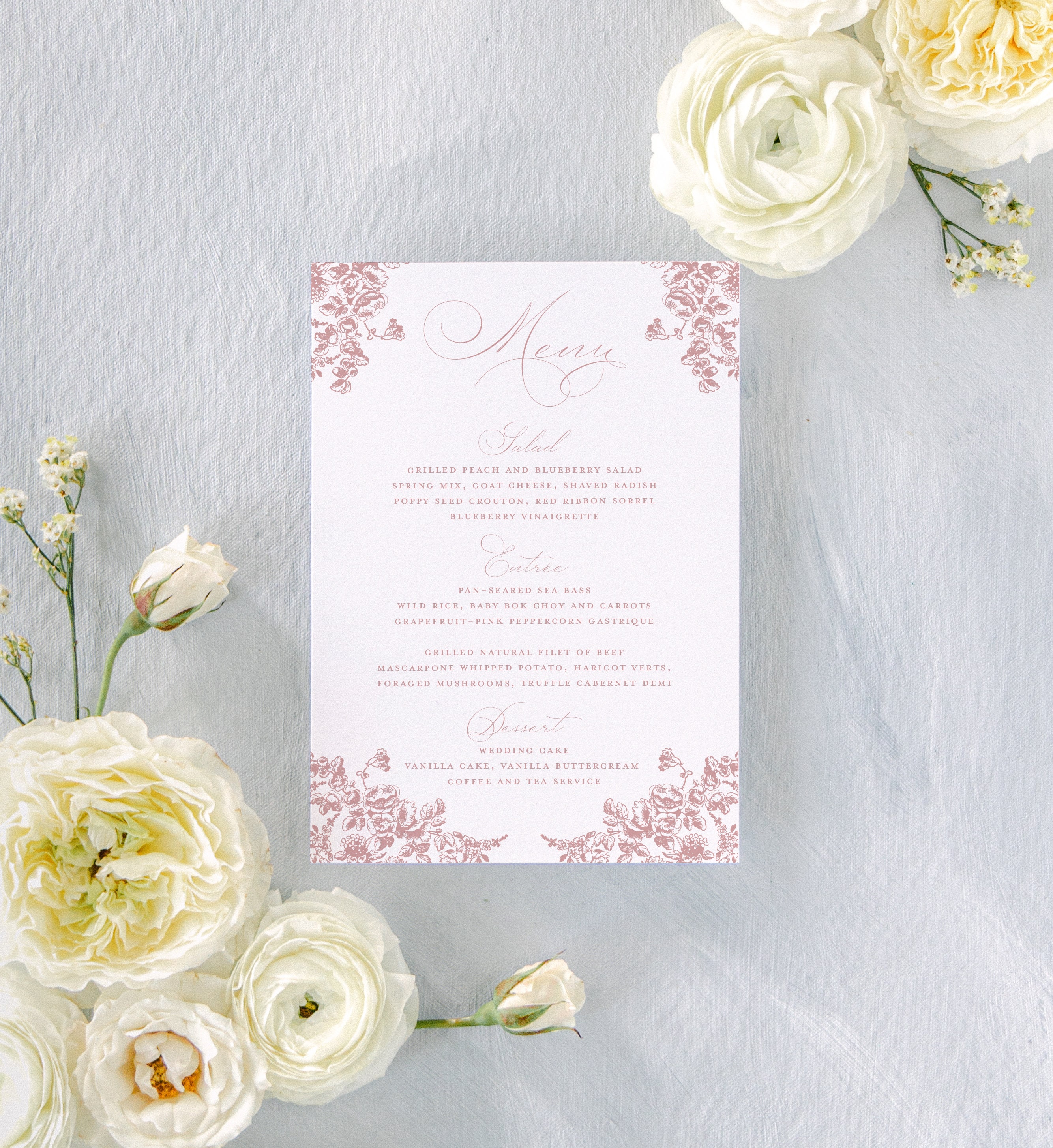 Floral Wedding Menu. Regency Inspired Wedding. Wedding Table - Etsy