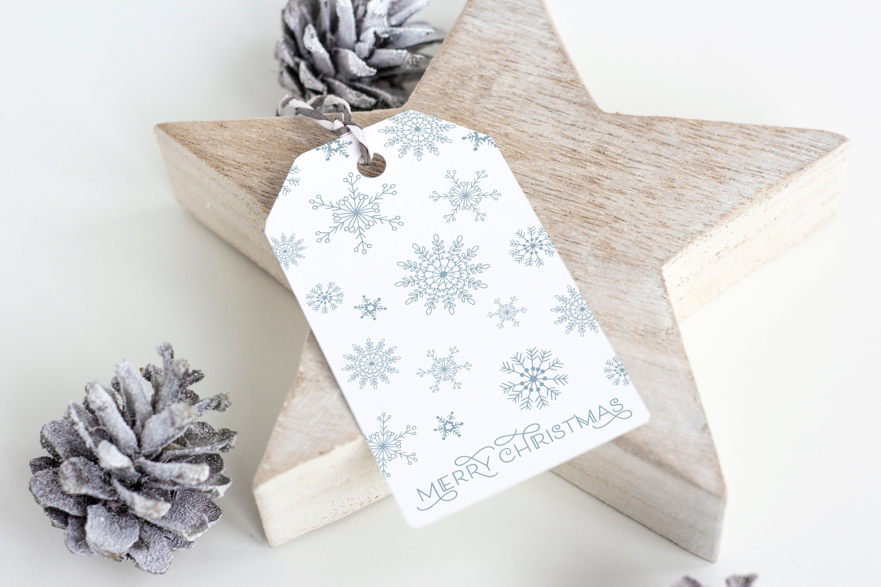 Printable Snowflake Christmas Gift Tags. Set of 8 DIY Holiday - Etsy