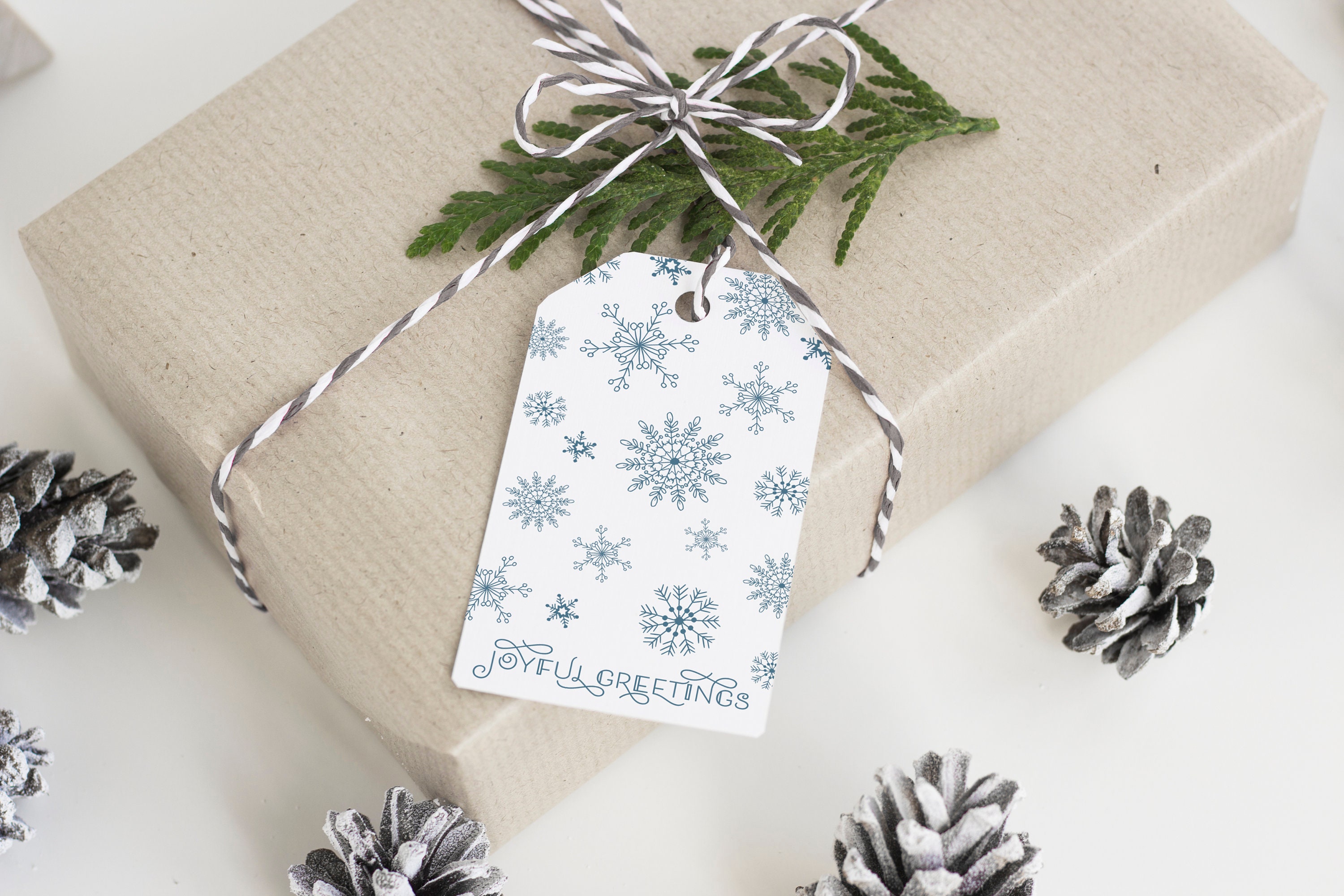 Printable Snowflake Christmas Gift Tags. Set of 8 DIY Holiday - Etsy