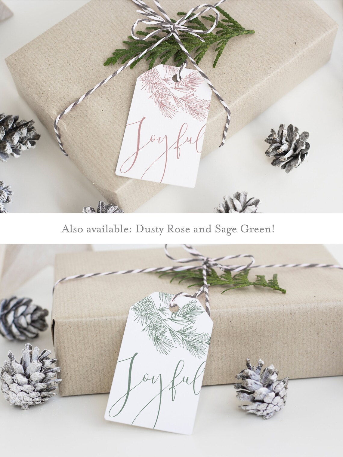 Printable Dusty Blue Christmas Gift Tags. Holiday Gift Tags. | Etsy