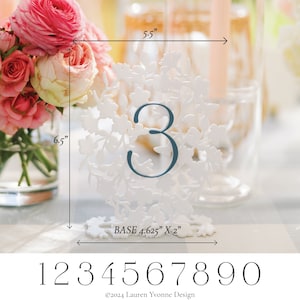 Floral Laser Cut Table Numbers - Acrylic Table Numbers - Wedding Table ...