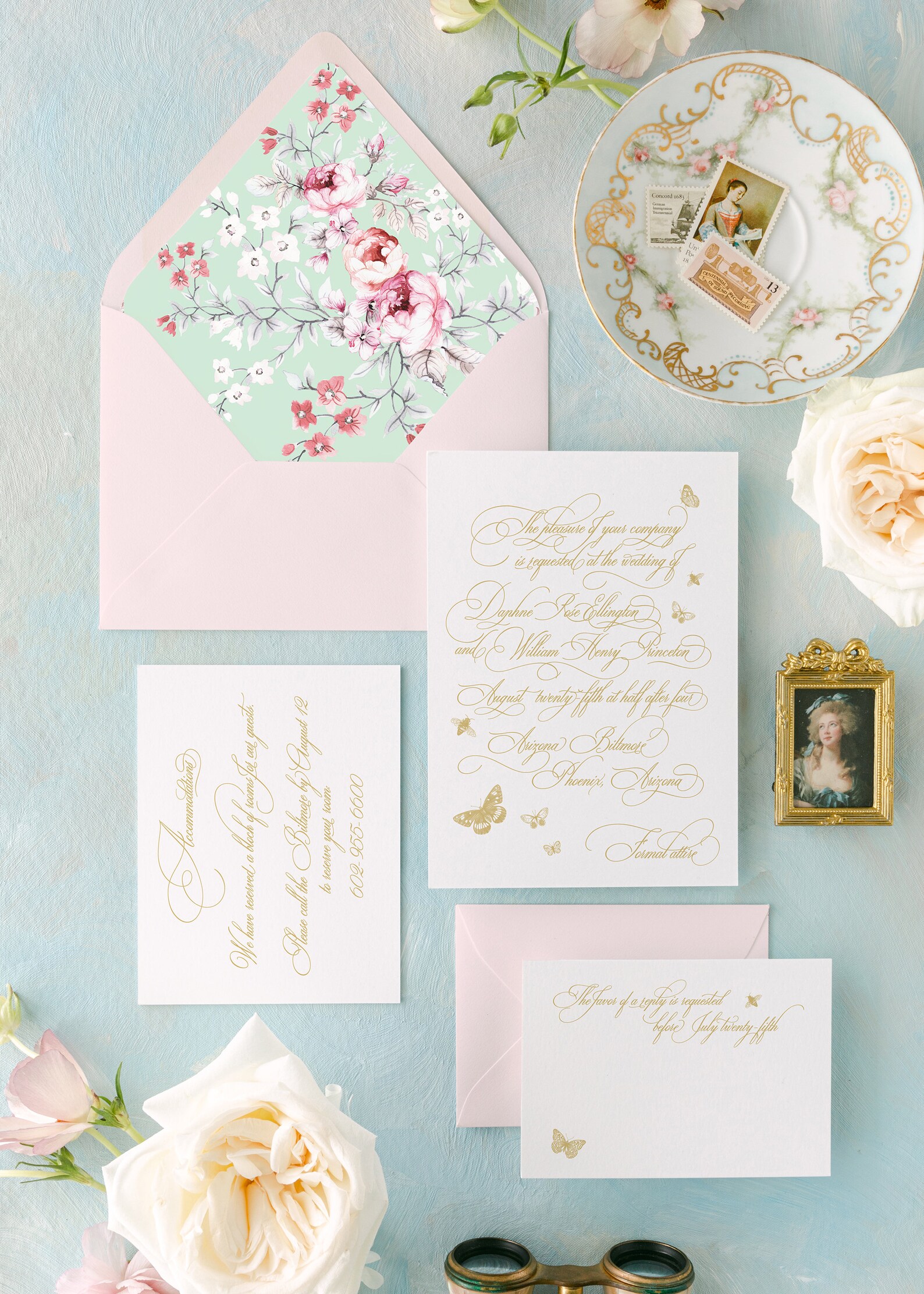 Regency Inspired Floral Wedding Invitation, Classic Wedding Invitation ...