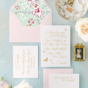 Regency Inspired Floral Wedding Invitation, Classic Wedding Invitation ...