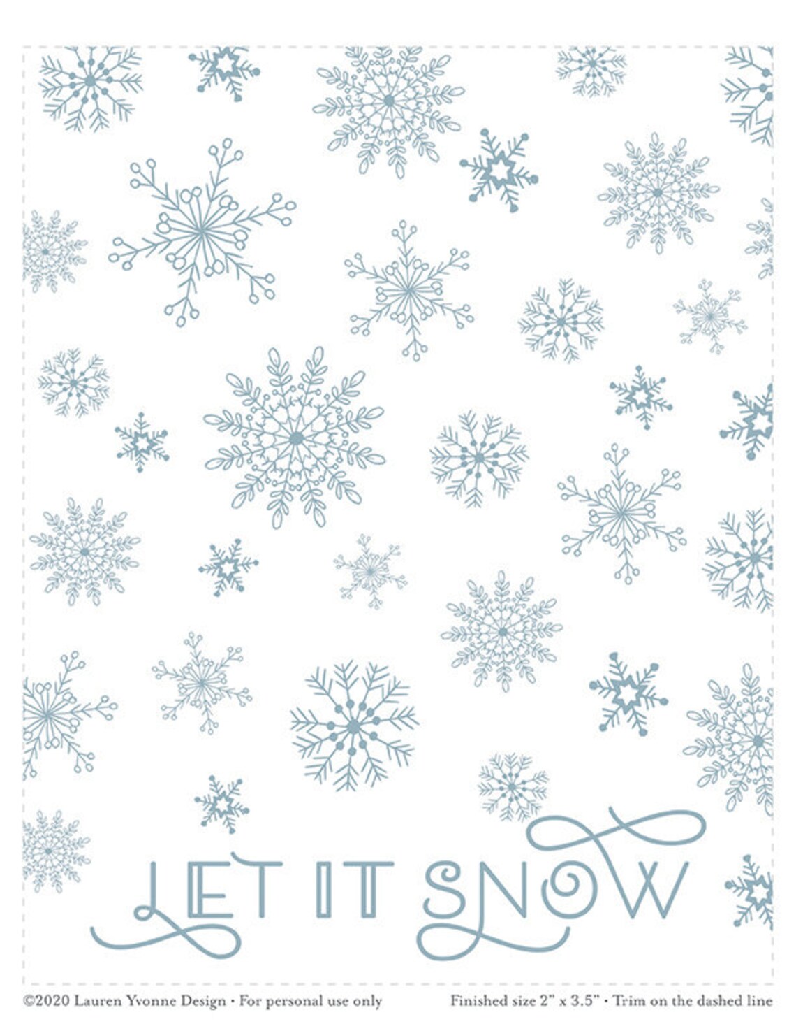 Set of 3 Printable Snowflakes Let It Snow Holiday Art Print. - Etsy