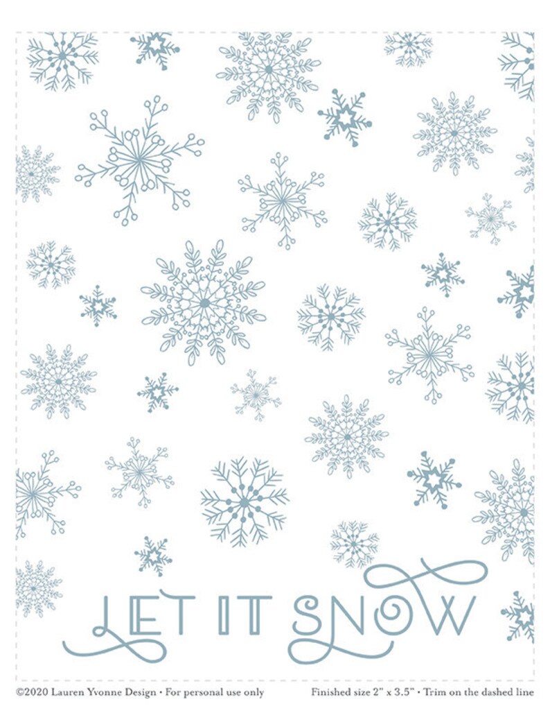 Set of 3 Printable Snowflakes Let It Snow Holiday Art Print. - Etsy
