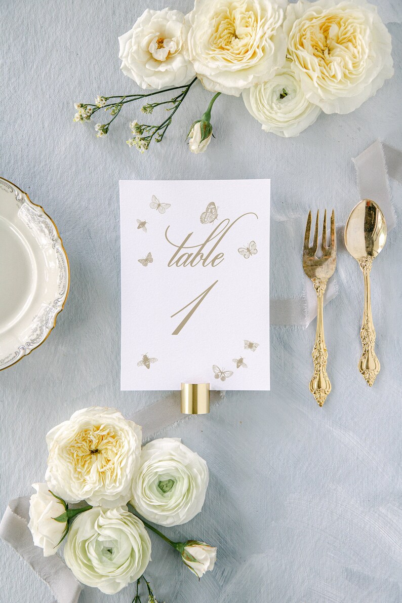 Butterfly Table Numbers for a Wedding. Simple and Elegant Wedding Table ...