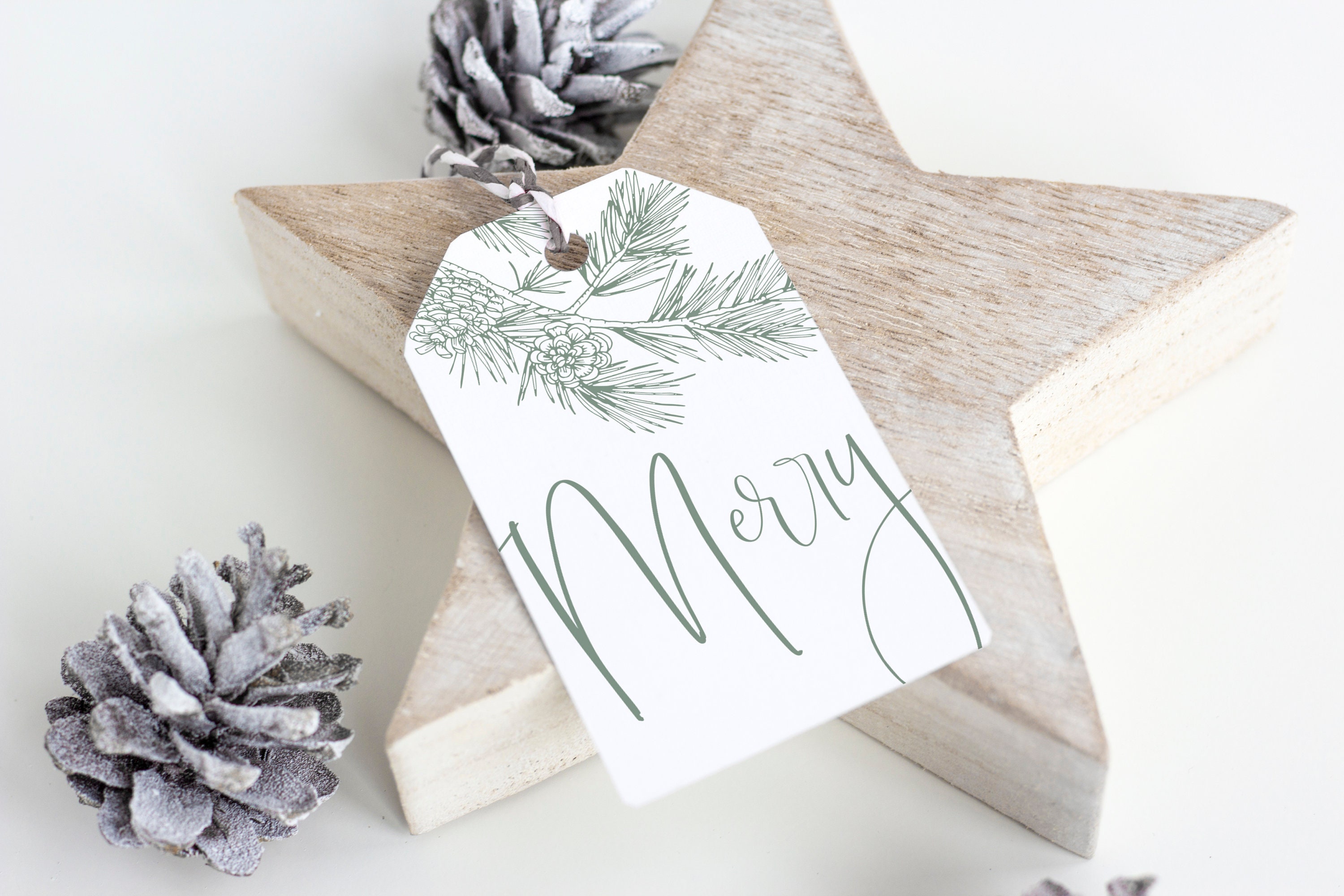 Printable Sage Green Christmas Gift Tags. Holiday Gift Tags. DIY Gift ...