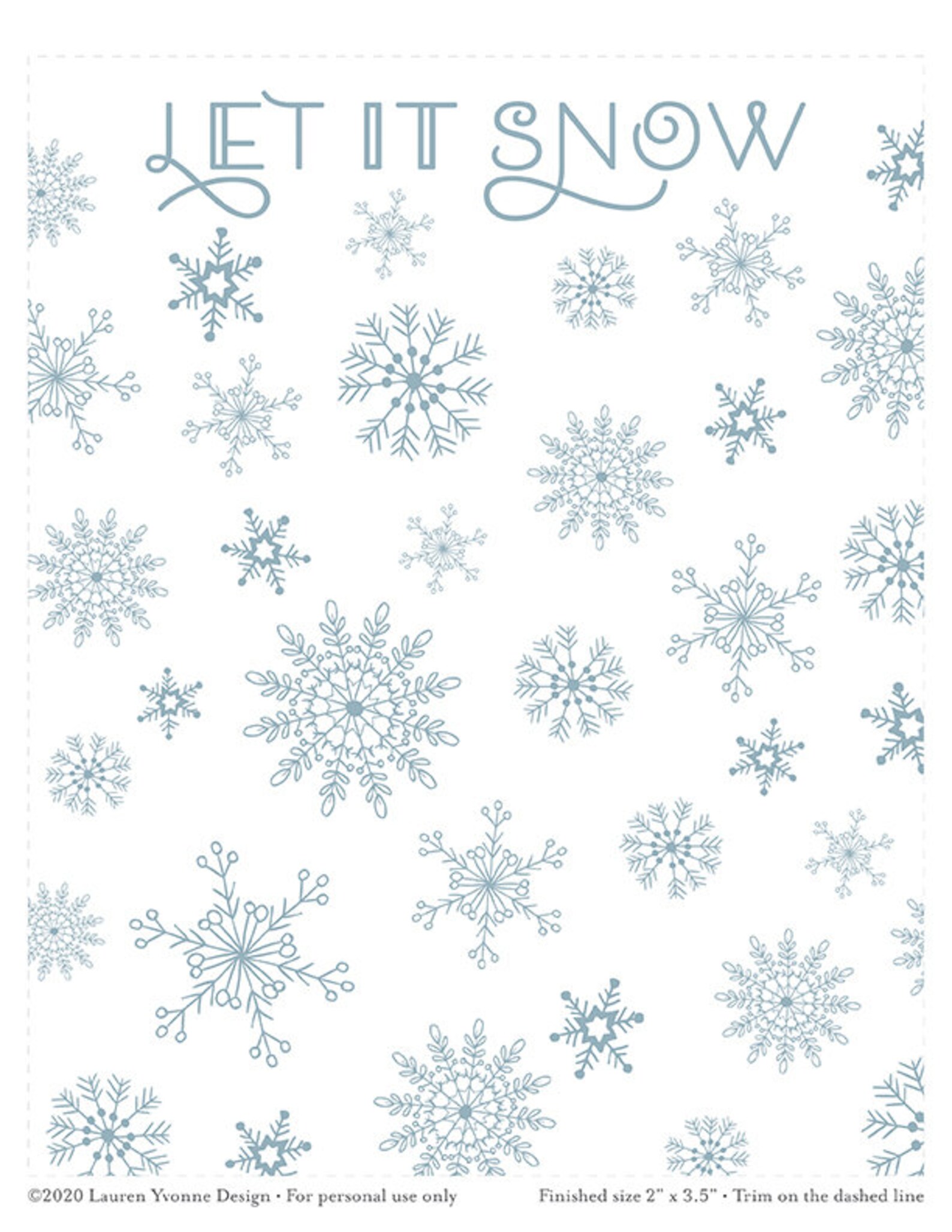 Set of 3 Printable Snowflakes Let It Snow Holiday Art Print. - Etsy