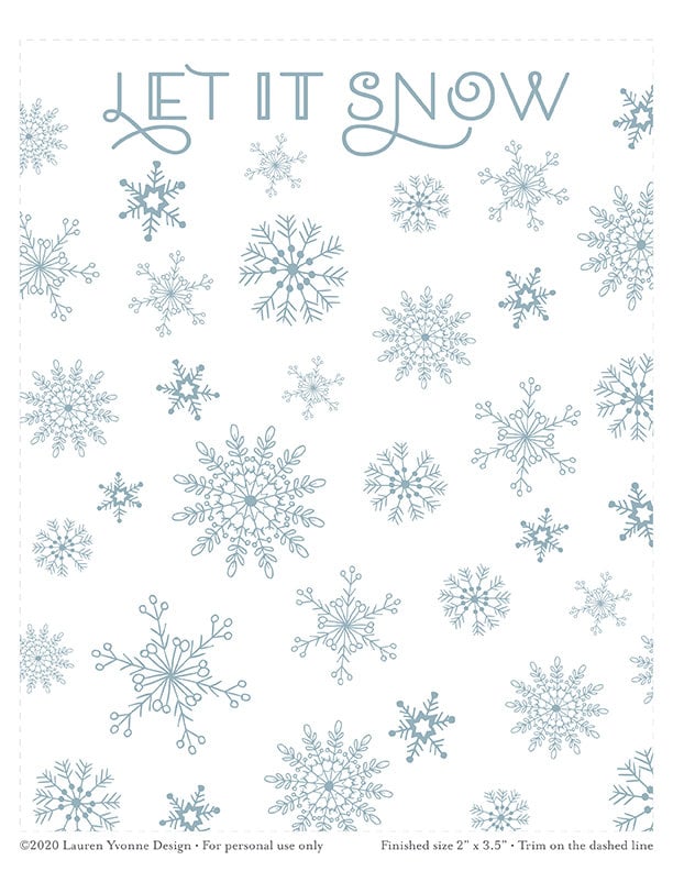 Set of 3 Printable Snowflakes Let It Snow Holiday Art Print. - Etsy