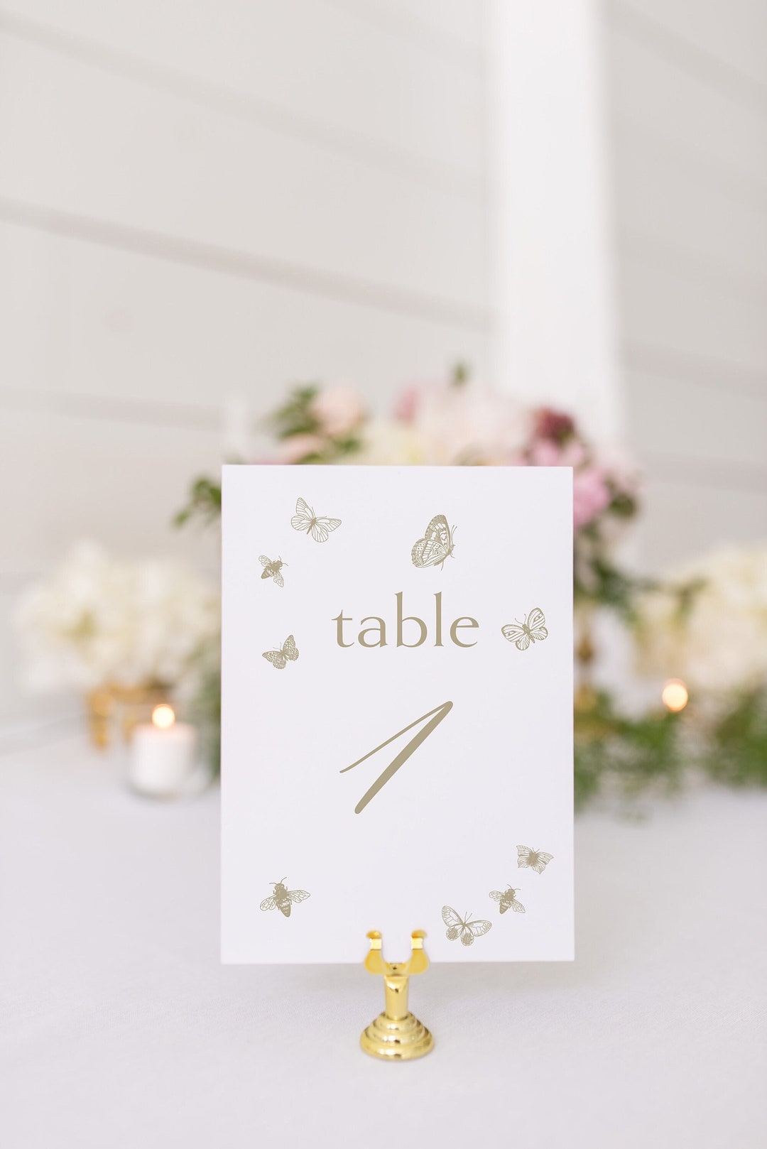 Butterfly and Bee Table Numbers for a Wedding. Garden Wedding Theme ...
