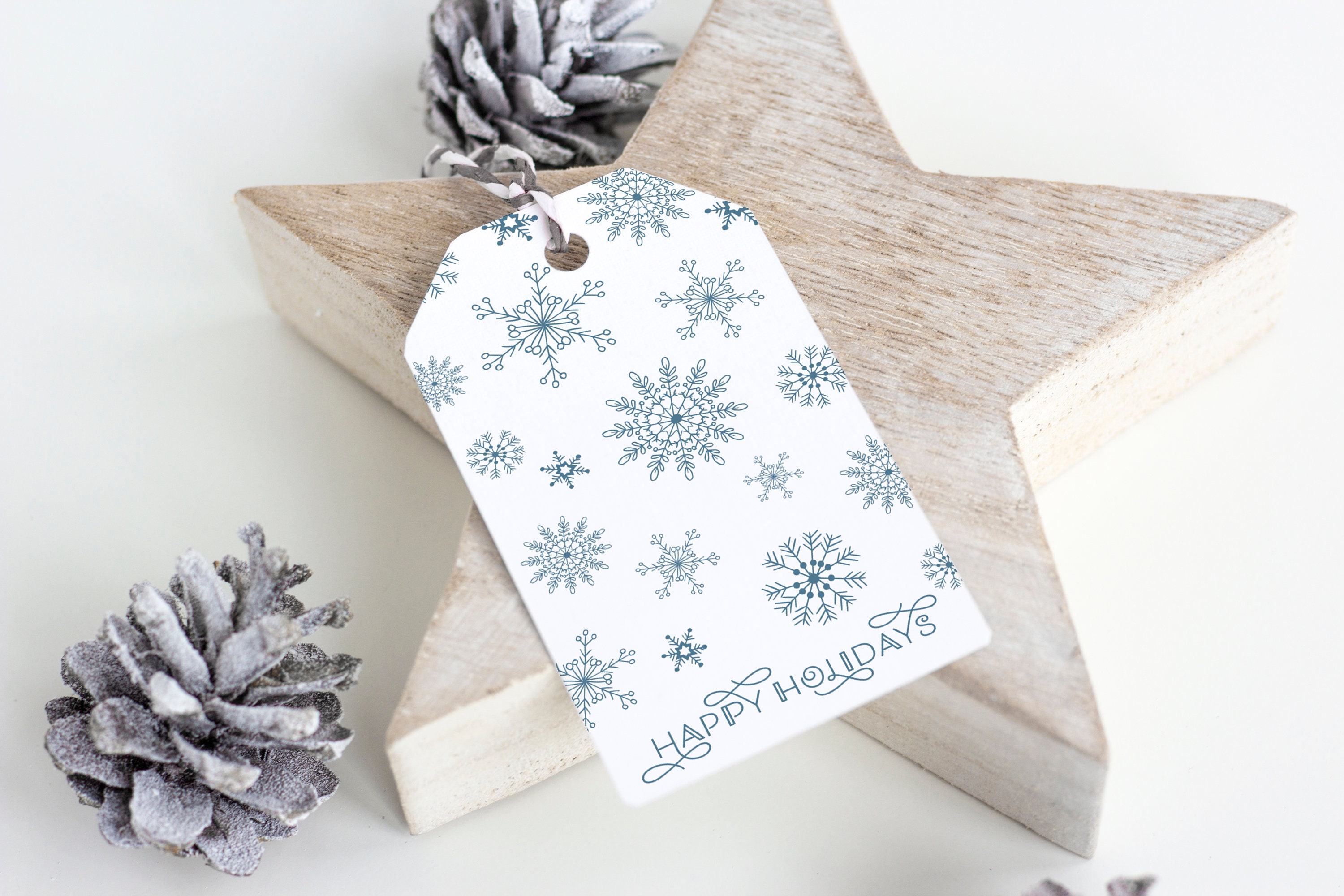 Printable Snowflake Christmas Gift Tags. Set of 8 DIY Holiday - Etsy
