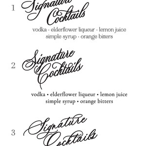 Floral Signature Cocktail Sign for a Wedding - Oval Bar Sign - French ...