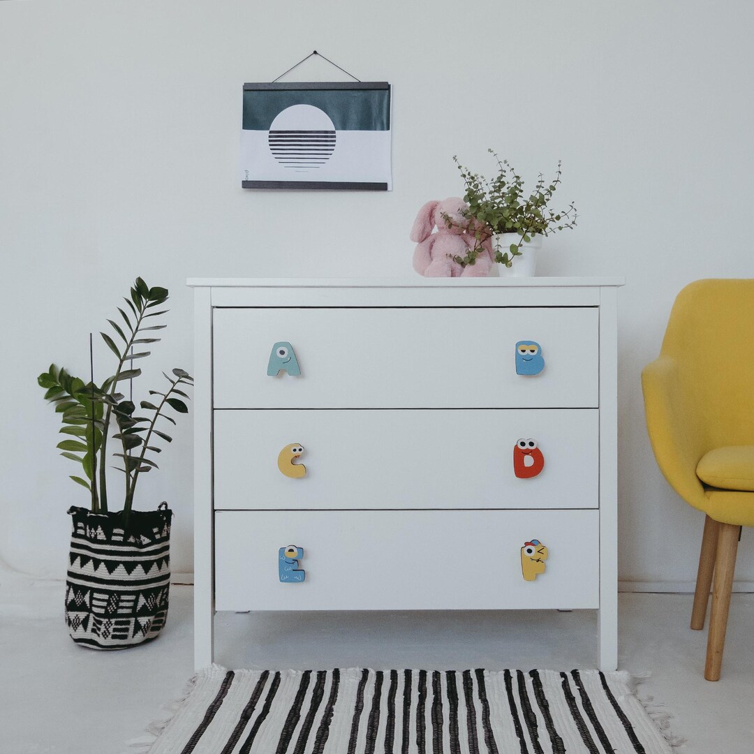 Drawer Knobs, Alphabet Dresser Handles, Letter Knobs, Name Dresser ...